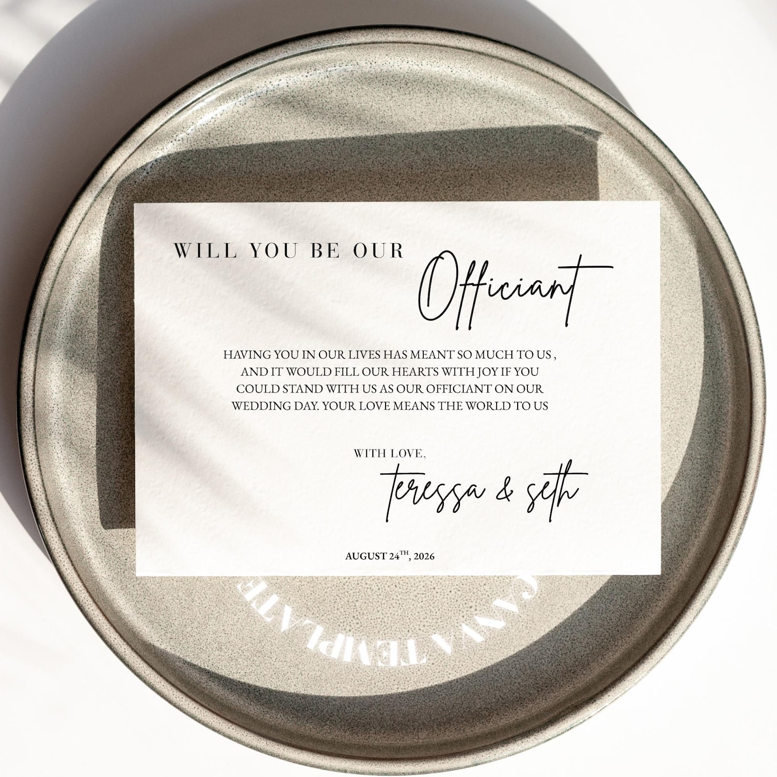 Editable Officiant Proposal Card: Wedding Thank You, Canva Template ...