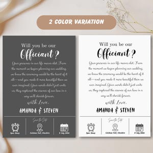 Editable Officiant Proposal Card: Wedding Thank You, Canva Template ...