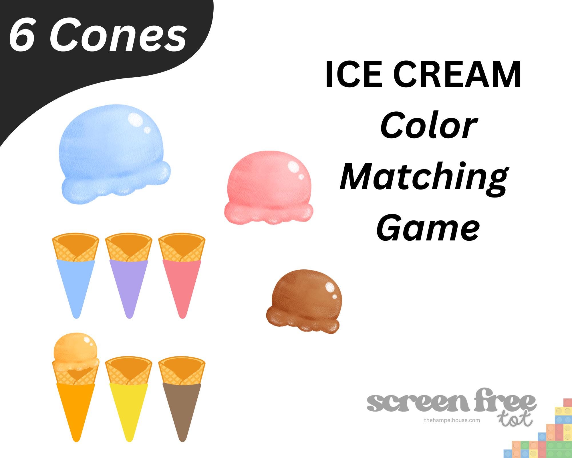 Printable Ice Cream Matching Game for Toddlers | Screen-free Activity ...