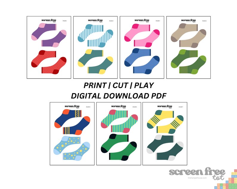 Printable Socks Matching Game for Toddlers | Screen-free Activity | PDF ...