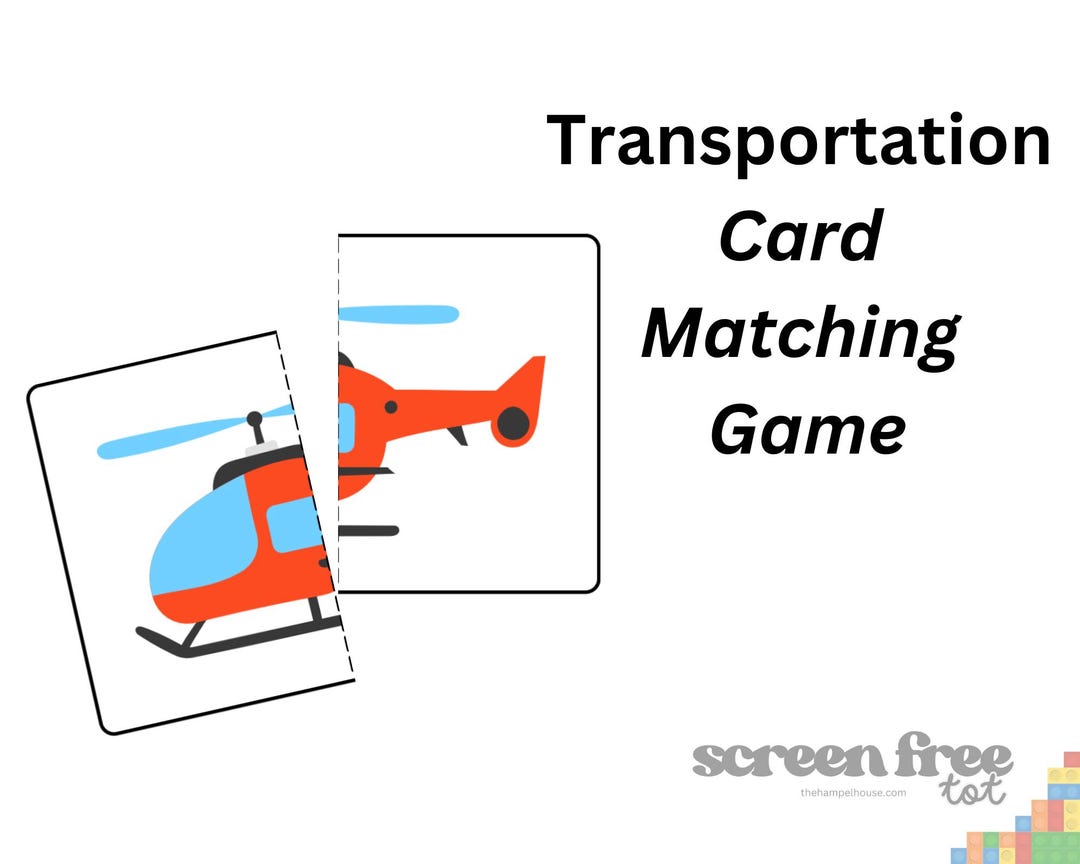 Printable Transportation Matching Game for Toddlers | Screen-free ...