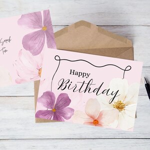 Floral Birthday Card - Etsy