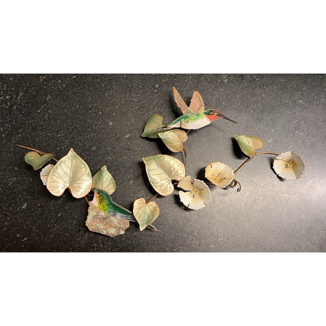 Bovano of Cheshire Wall Sculpture Hummingbirds on Vines Enamel Copper ...