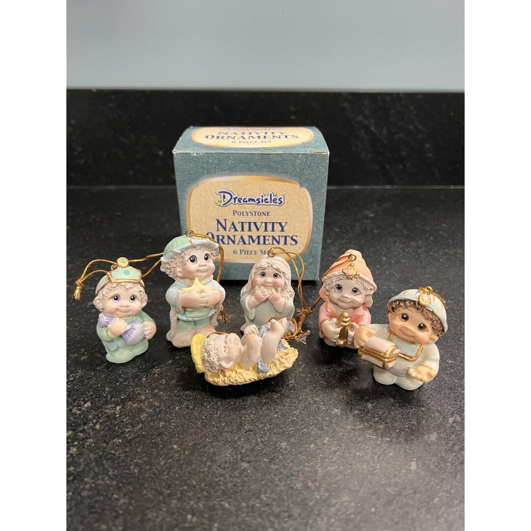 Dreamsicles Polystone Nativity Small Ornaments Six Piece Set With Box ...