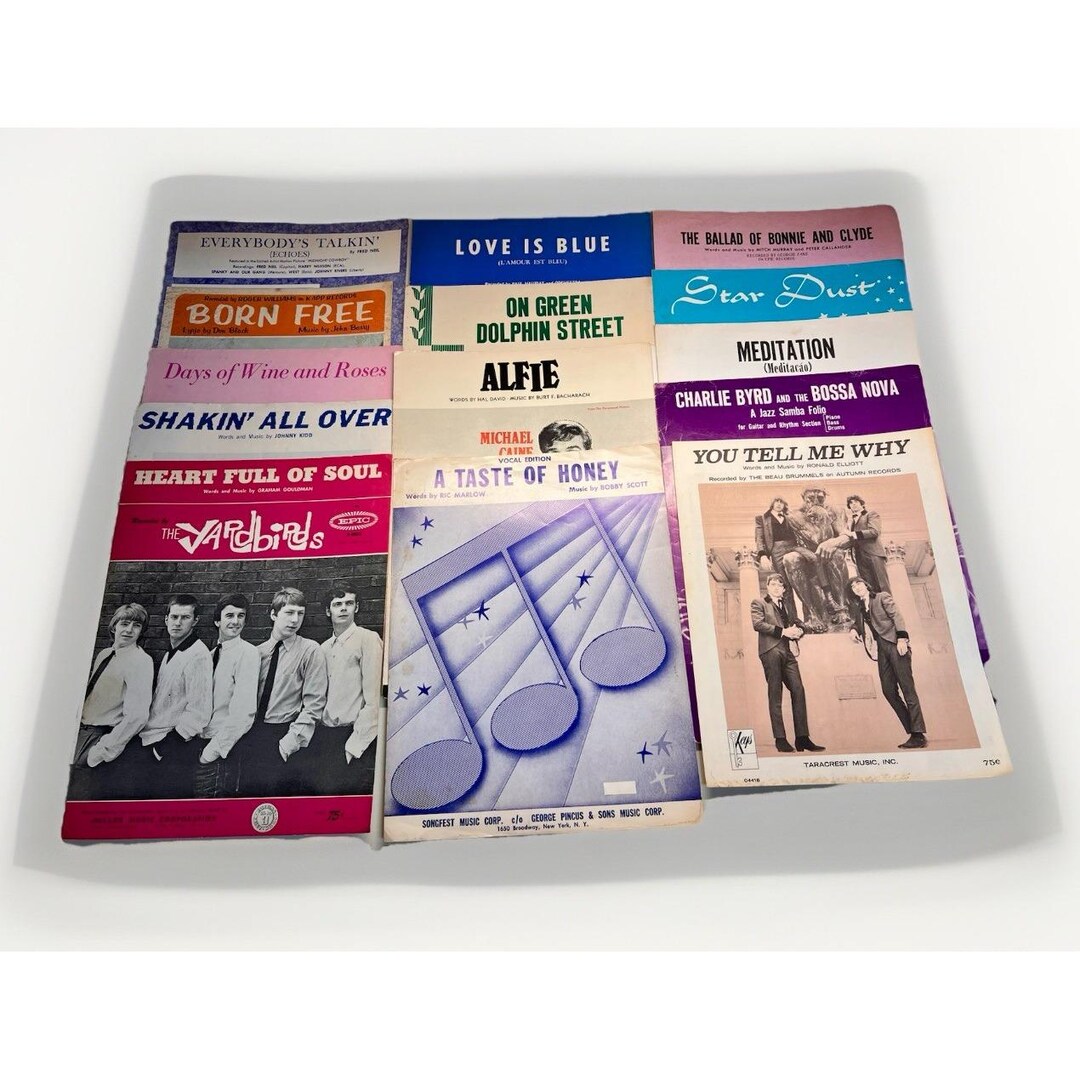 Lot 15 Vtg Sheet Music | 50s/60s Pop & Jazz | Alfie, Star Dust Girl ...