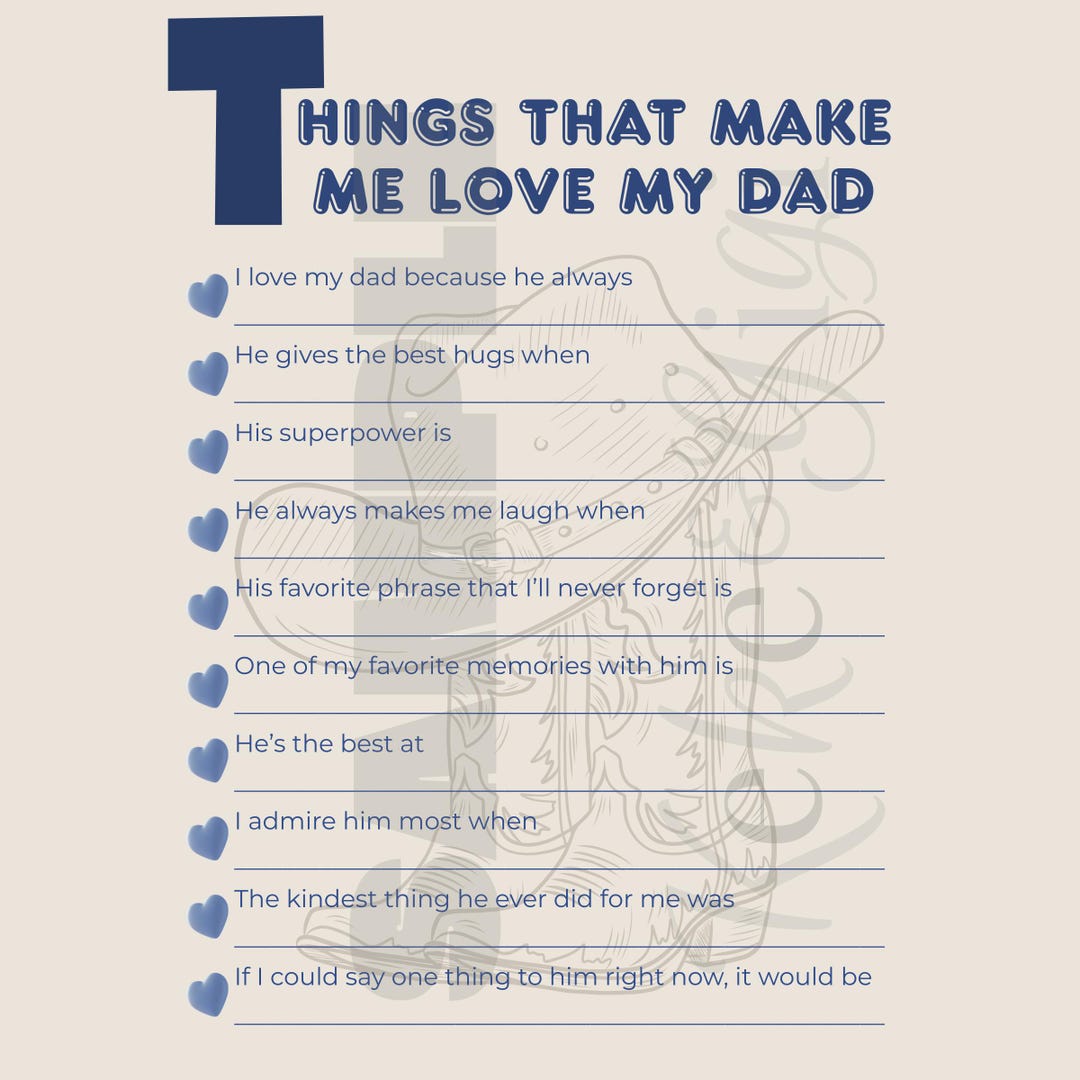 Father's Day Questionnaire: Fill-in-the-blank Printable Activity ...