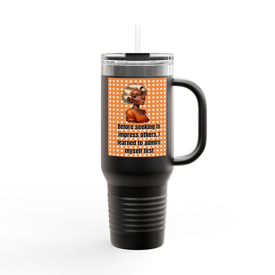 Polka Dot Orange Tumbler Retro Inspired Pinup Girl Before Seeking to ...