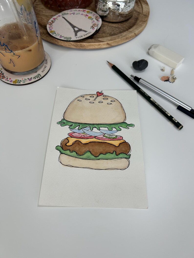 Custom Burger Greeting Card – Funny Card, Personalized Food Pun, Cute ...