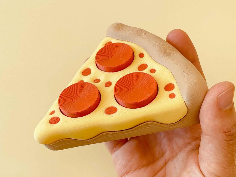 Pizza Slice Multi Clicker — Fidget Clicker Keychain Digital Files for ...