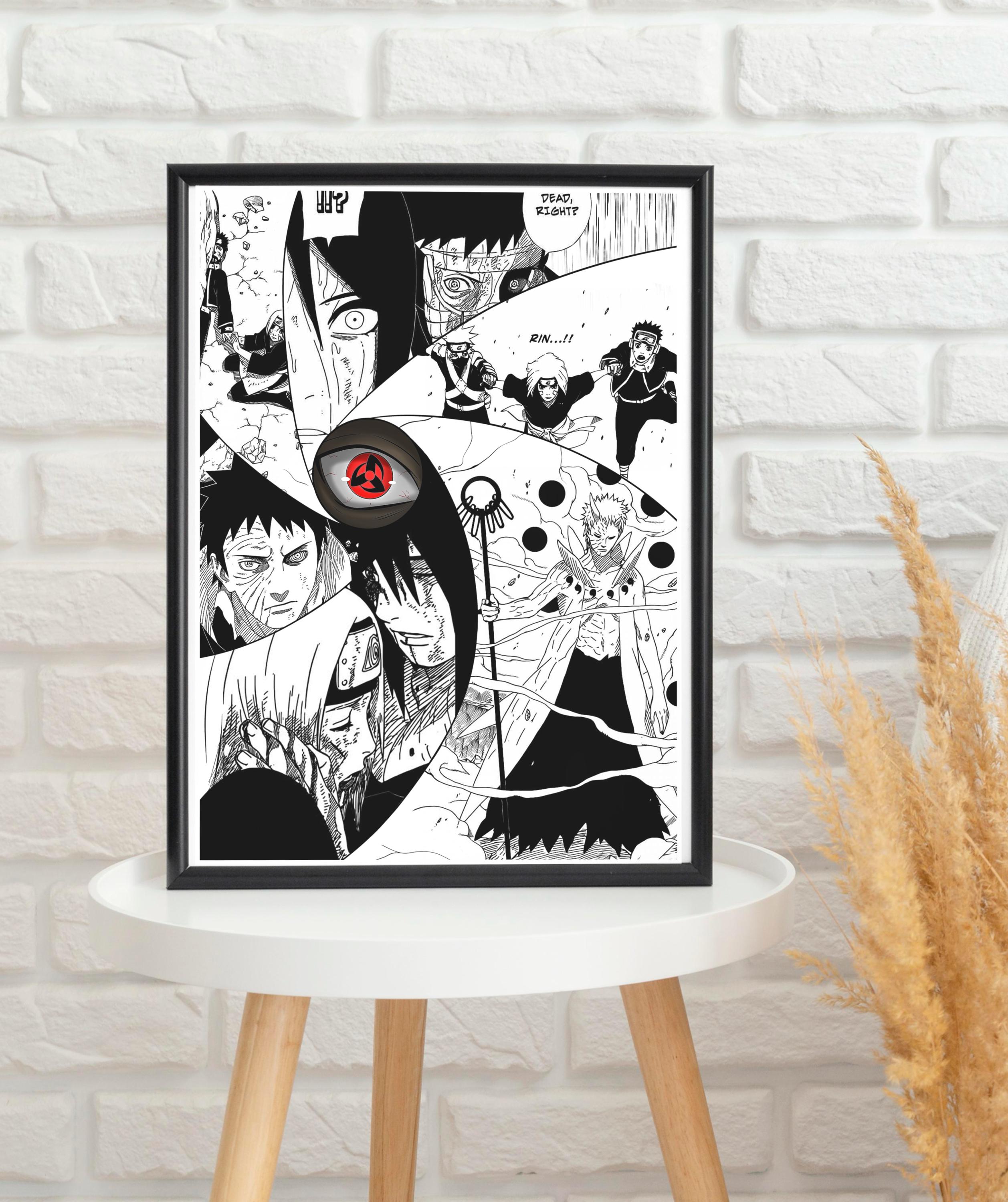 Naruto Poster Set Manga Obito Uchiha Art Anime Wall Print Painting Set ...