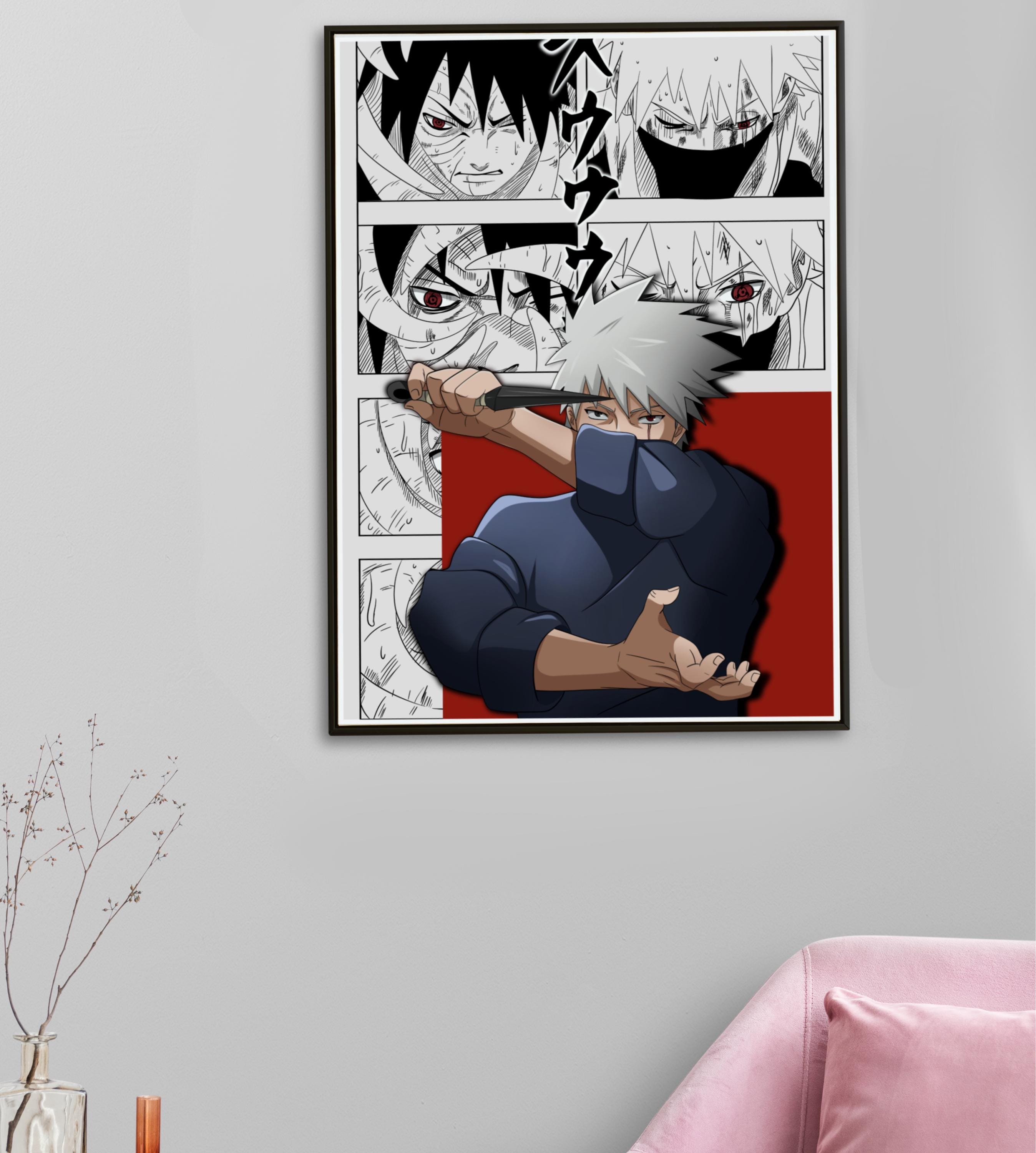Naruto Poster Set Manga Obito Uchiha Kakashi Hatake Poster Art Anime ...
