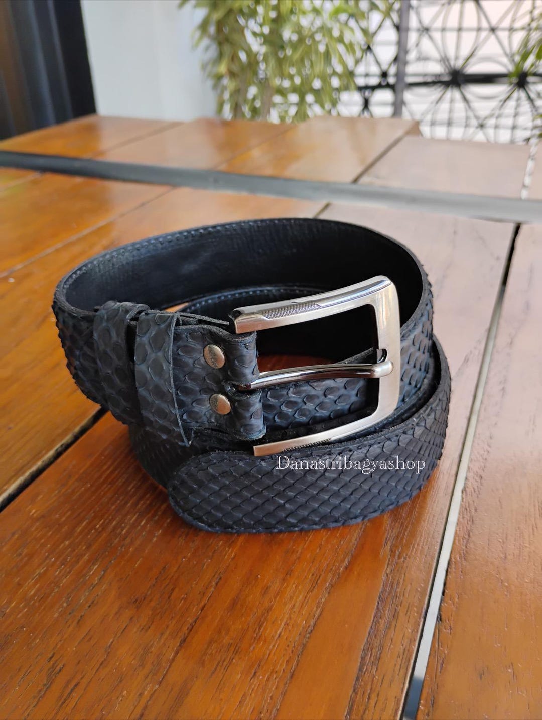 Handmade Genuine Python Leather Belt – Exotic Black Snake Skin Belt for ...