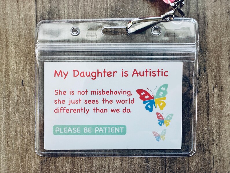 My Daughter is Autistic / Autism Disability ID Card / Neurodivergent ...