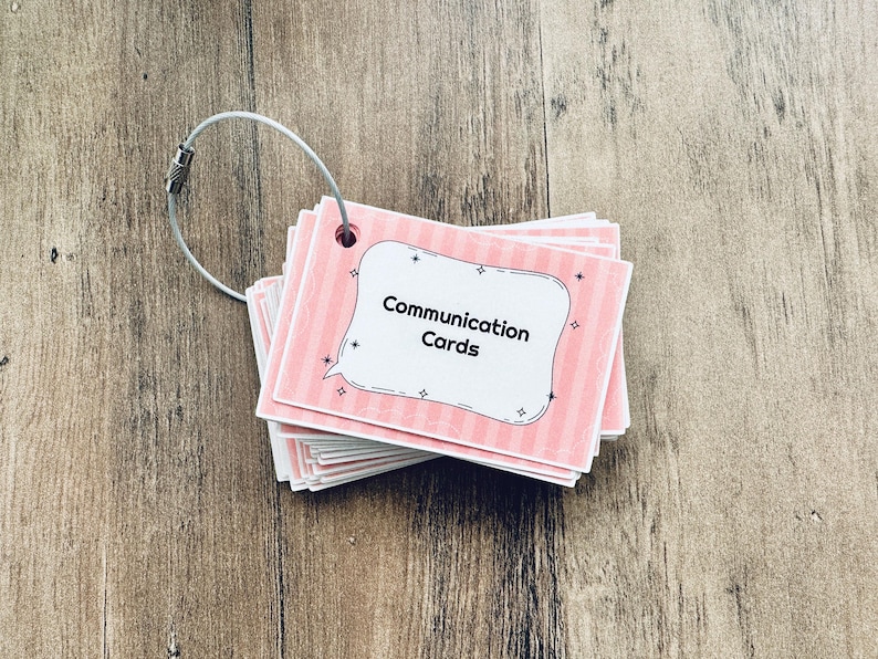Visual Communication Cards / Pink Star Non Speaking Support Cards / Non ...