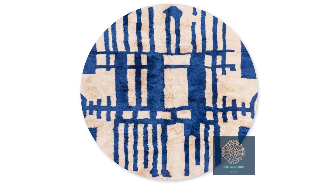 Berber Rug Round - Round Blue Moroccan Rug -moroccan Round Blue Rug ...