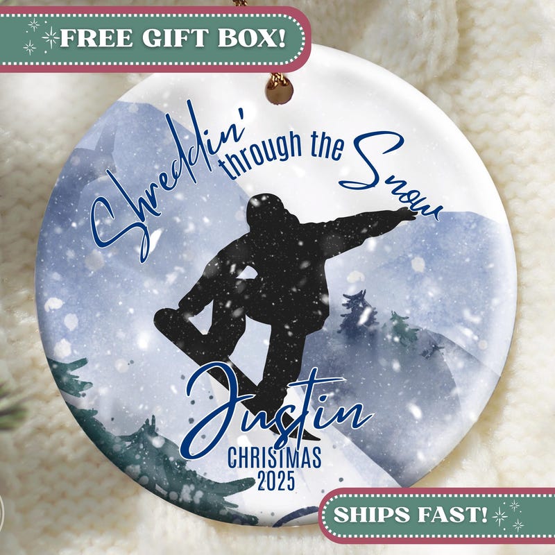 Snowboard Christmas Ornament - Etsy