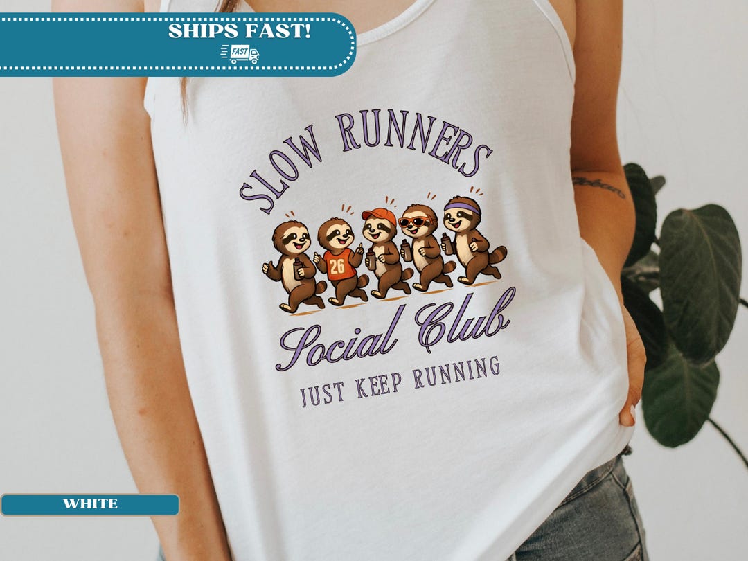 Slow Runner Running Club Tank Racerback, Women's Running Shirt, Funny ...