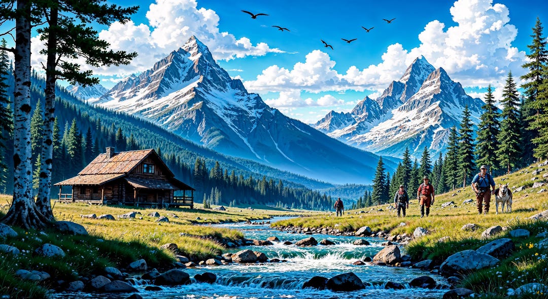 Rustic Mountain Cabin Art Bundle | 5K HD Digital Prints | Nature ...