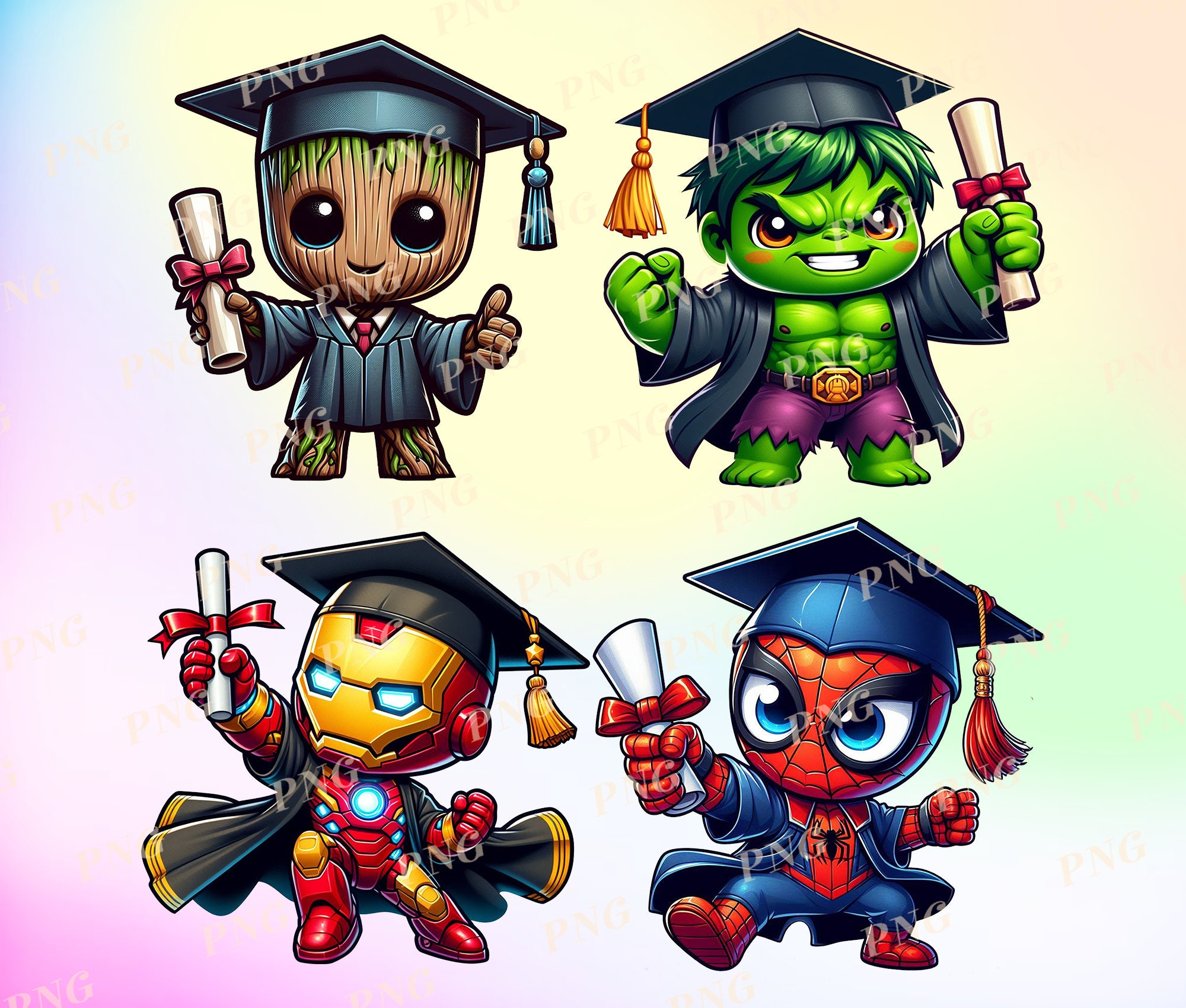 13 Designs Superhero Graduation Png Bundle, Senior Superhero Png ...