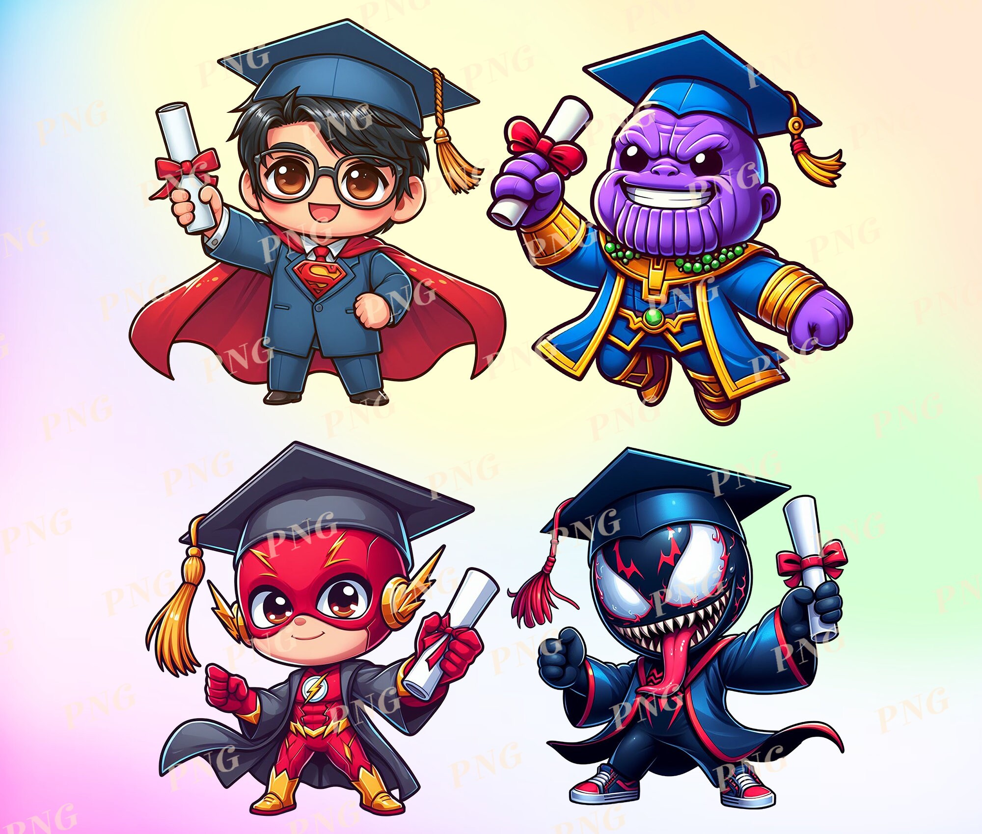 13 Designs Superhero Graduation Png Bundle, Senior Superhero Png ...