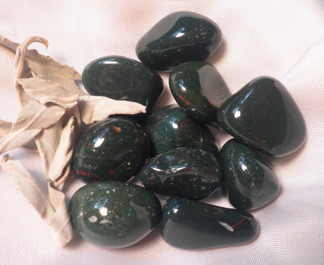 BLOODSTONE (India) Set of 2 Small Tumbled Stone- Known as the' Stone of ...