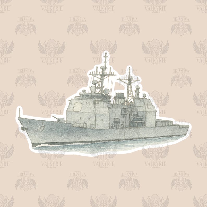 U.S. Navy Ship Sticker Pack | Watercolor Warship Stickers | Destroyer ...