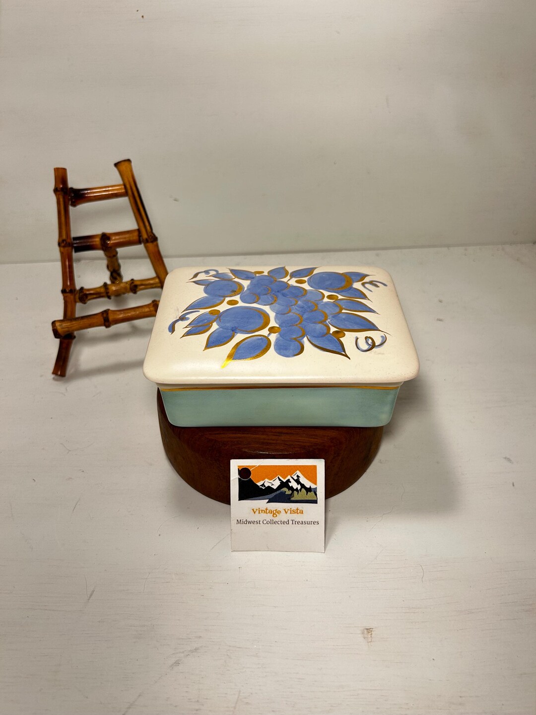 Vintage Stangl Pottery Blue Floral Box | Blue Lavender | Terra Rose ...