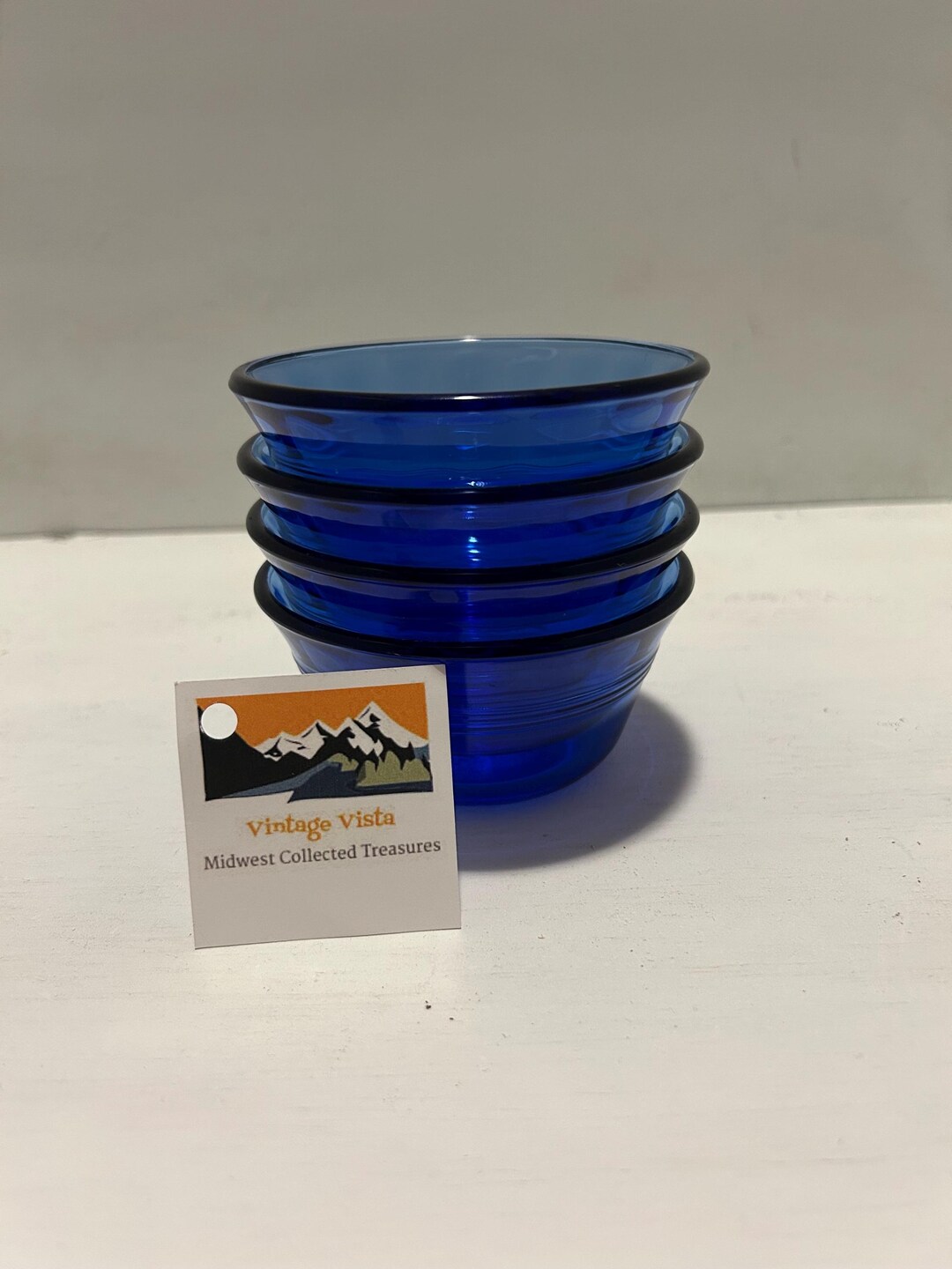 Set of 4 Pyrex Originals Cobalt Blue Custard Cups | 4” Glass Dessert ...
