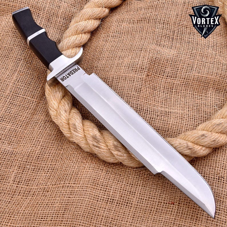 Predator Bowie Knife: Handmade 5160 Spring Steel Predator Replica ...