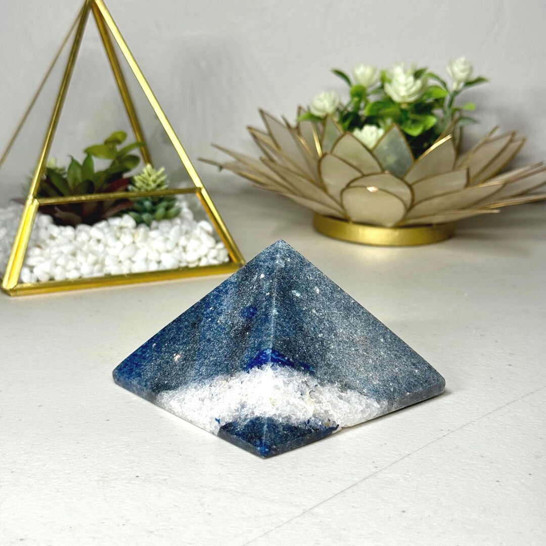 Refined Blue Quartz Pyramid – With Inward Crystal Illumination - Etsy
