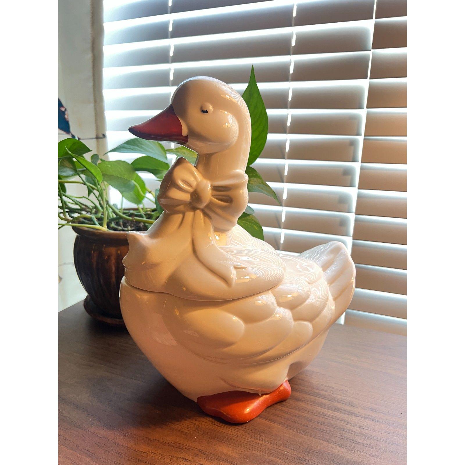 Large Vintage 80s Ceramic Goose Cookie Jar - Etsy