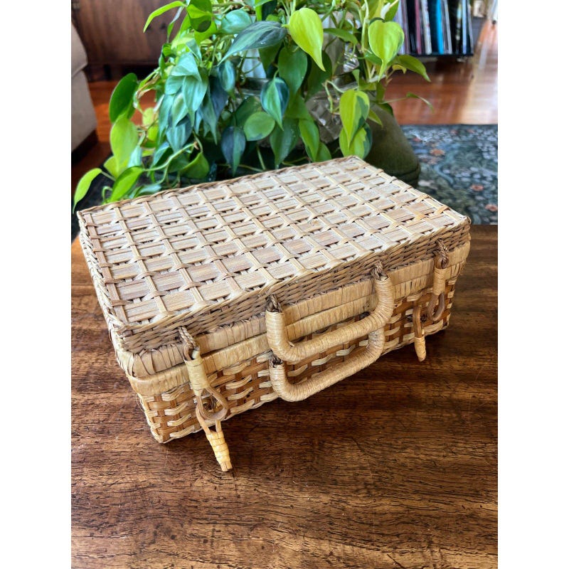 Wicker Suitcase - Etsy