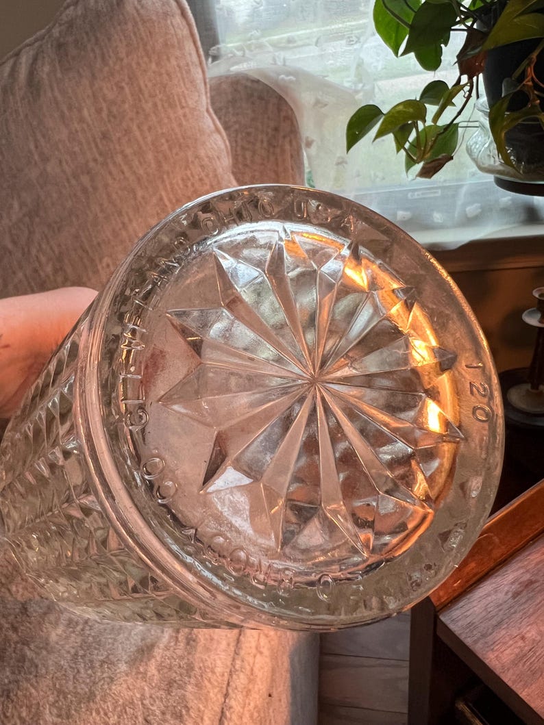 Vintage Textured Glass Vase - Diamond Pattern - E.O. Brody Co. - 10” - Etsy