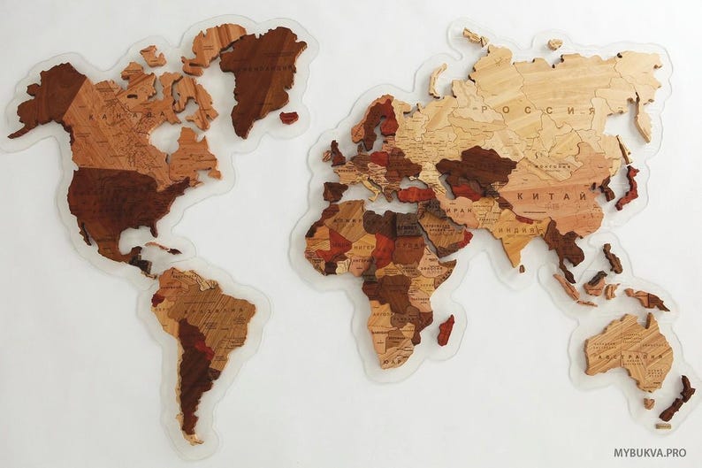 Map of the World 3D, Laser Cut File, SVG, EPS, DXF, Cdr, Pdf ...