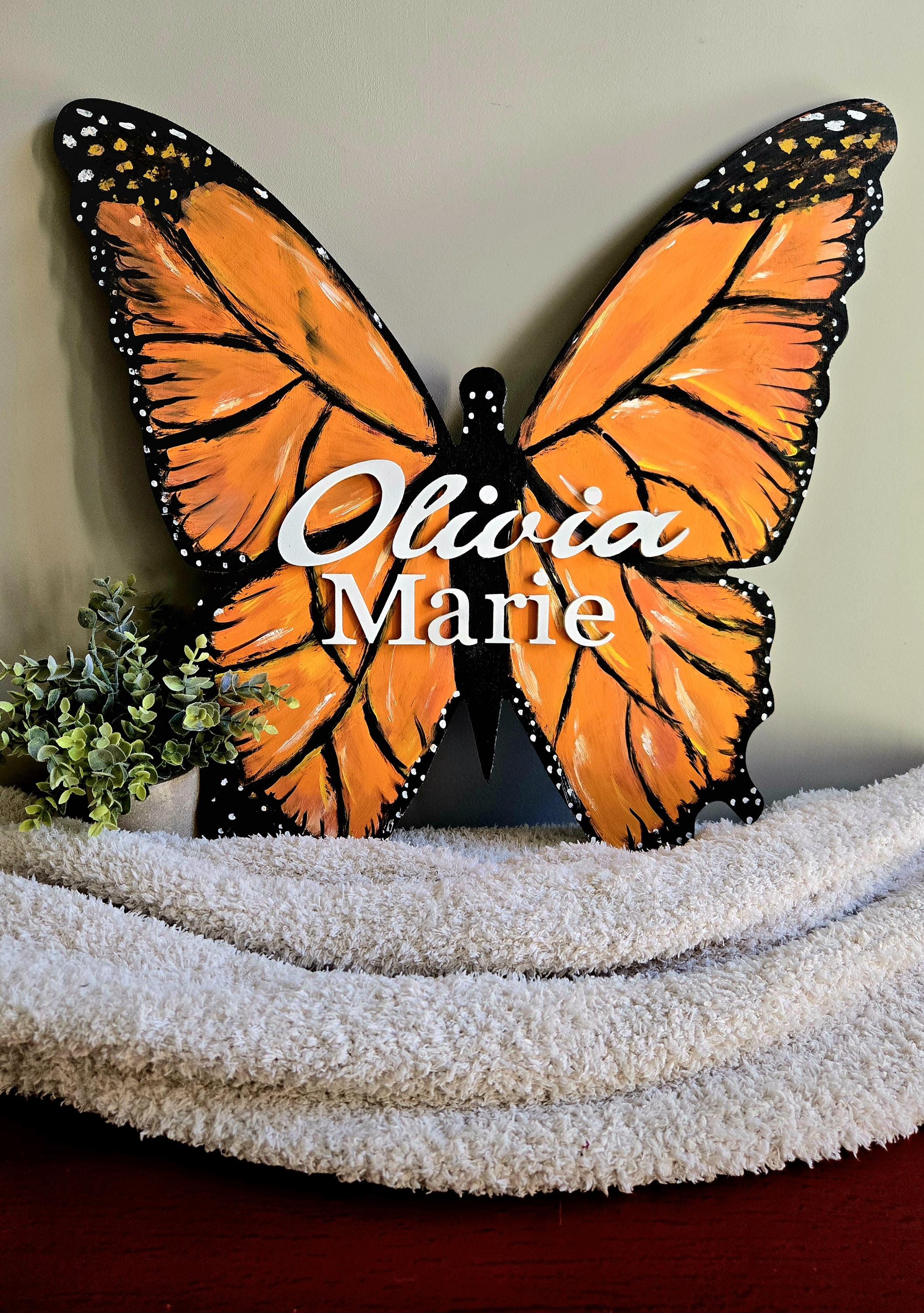 Butterfly Custom Baby Name and Nursery Sign - 3D Design - Etsy
