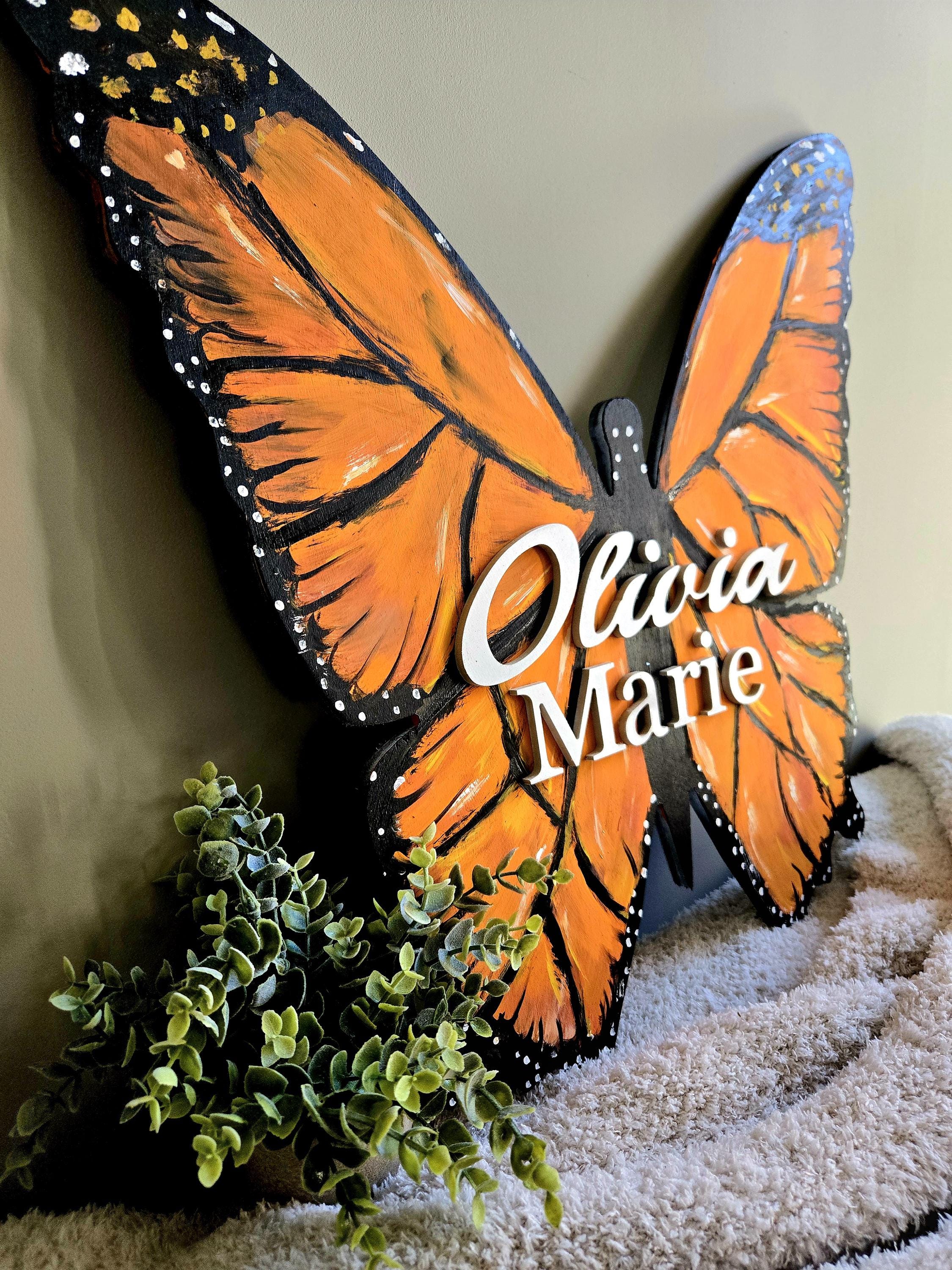 Butterfly Custom Baby Name and Nursery Sign - 3D Design - Etsy
