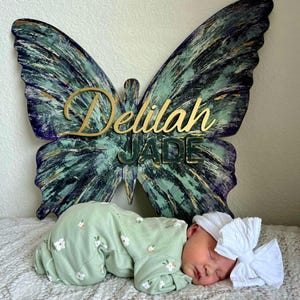 Butterfly Custom Baby Name and Nursery Sign - 3D Design - Etsy