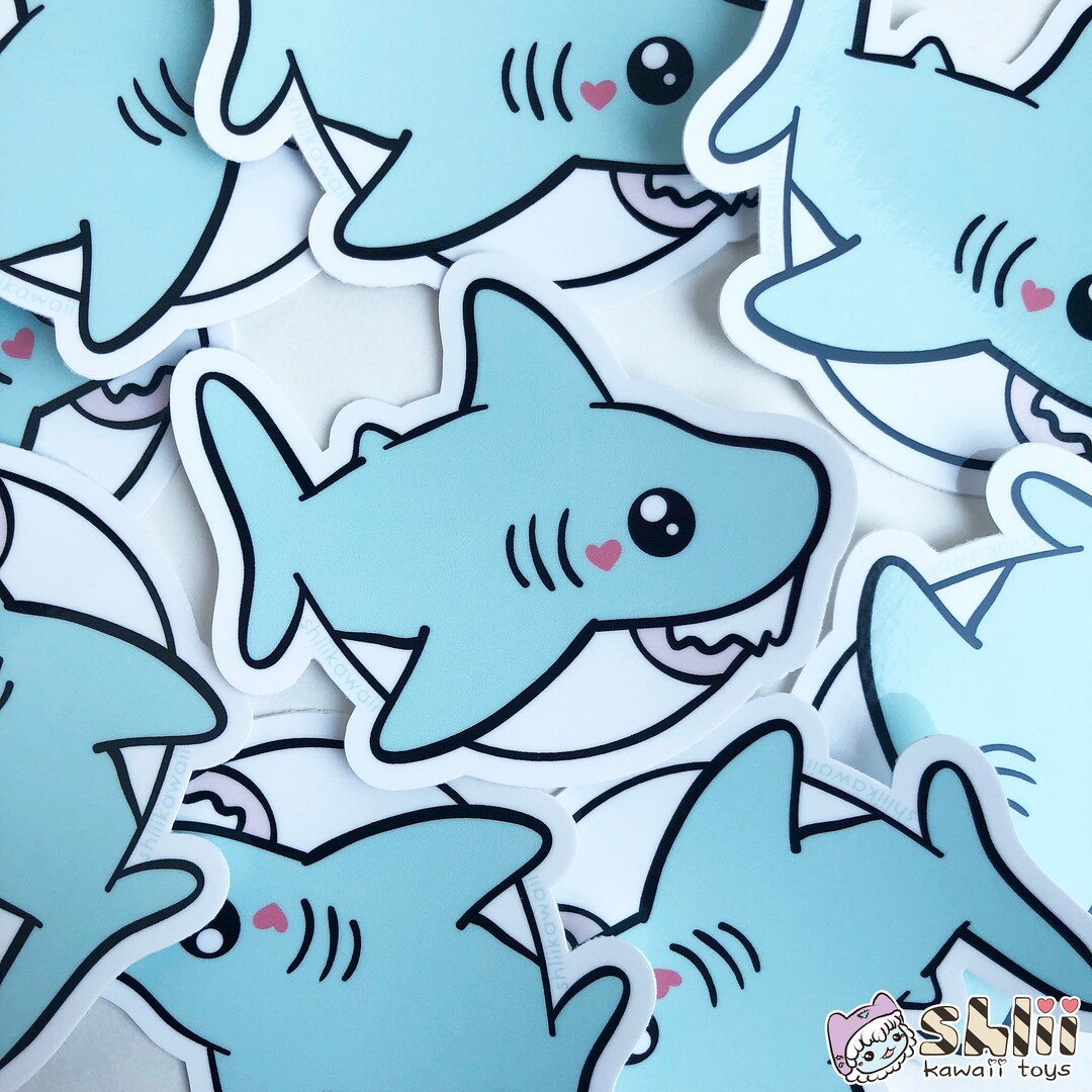 Cute Shark Sticker, Shark Vinyl Sticker, Shark Decal, Cute Planner ...