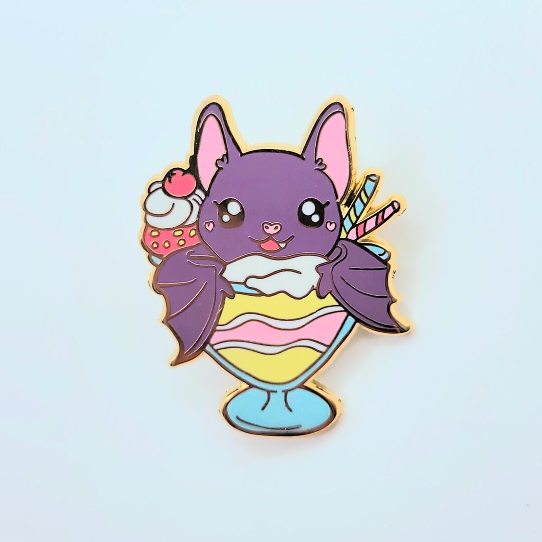 Cute Bat Enamel Pin, Cute Bats, Kawaii Bat Enamel Pin, Bat Gifts, Bat ...
