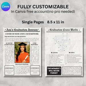 Canva Graduation Newspaper Template, Grad Party Invite, Graduation ...