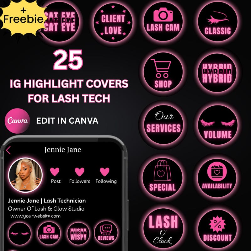 Pink Salon Ig Highlights - Etsy