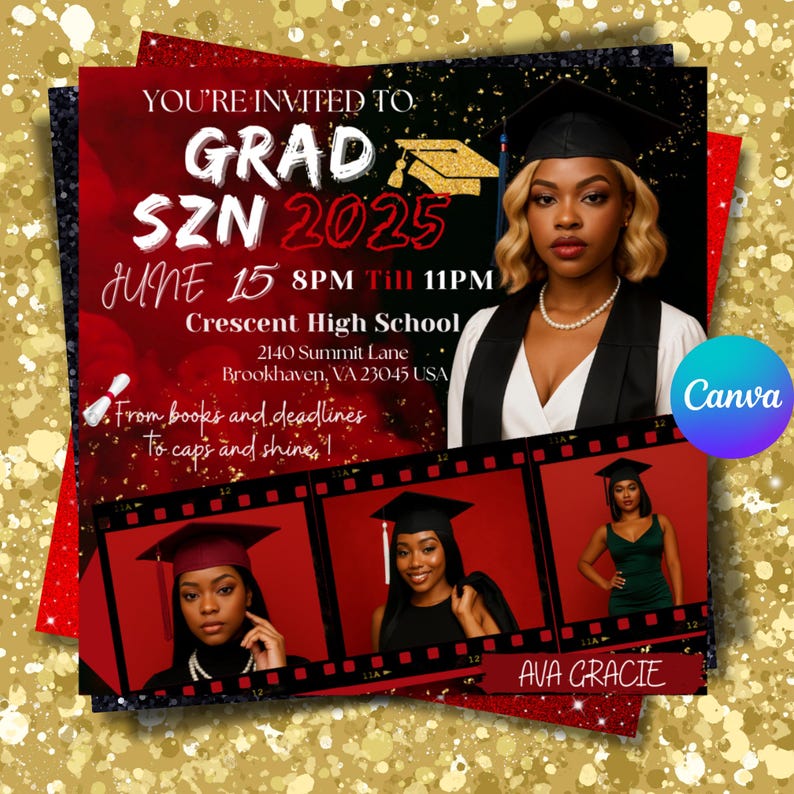 Canva Editable Graduation Party Flyer: Class of 2025 (digital Download ...