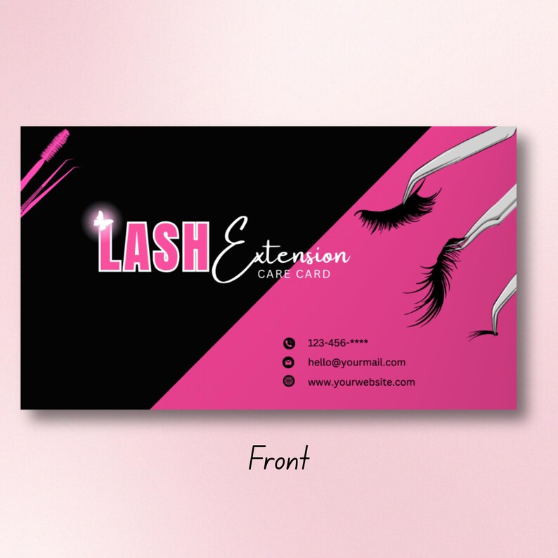 Lash Extension Aftercare Card Template: Canva Editable, Printable Guide ...