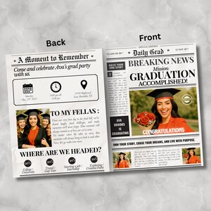 Canva Graduation Newspaper Template, Grad Party Invite, Graduation ...