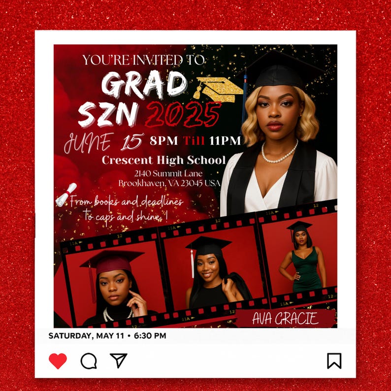Canva Editable Graduation Party Flyer: Class of 2025 (digital Download ...