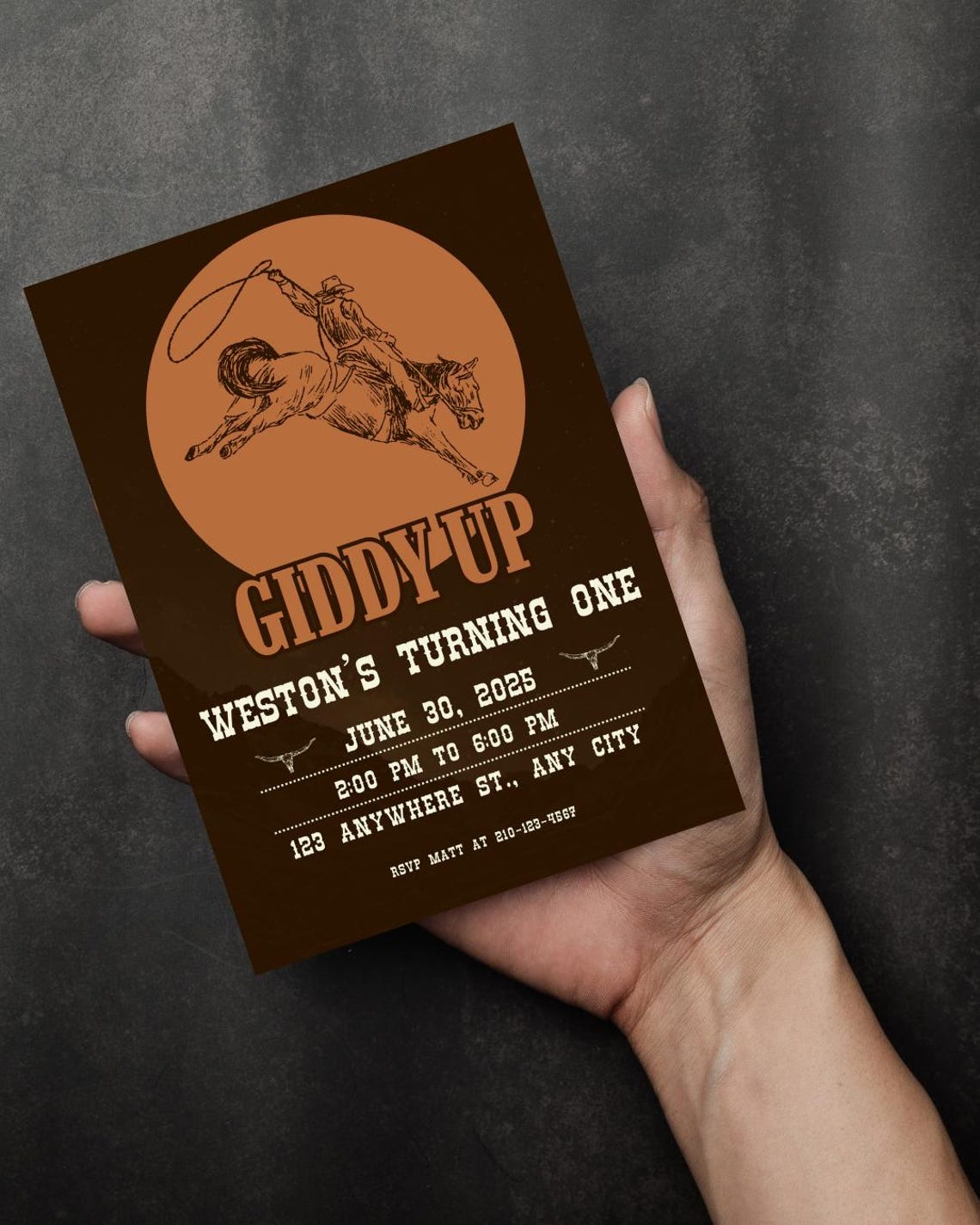 Giddy up First Birthday Invitation | Western Cowboy 1st Birthday Party ...