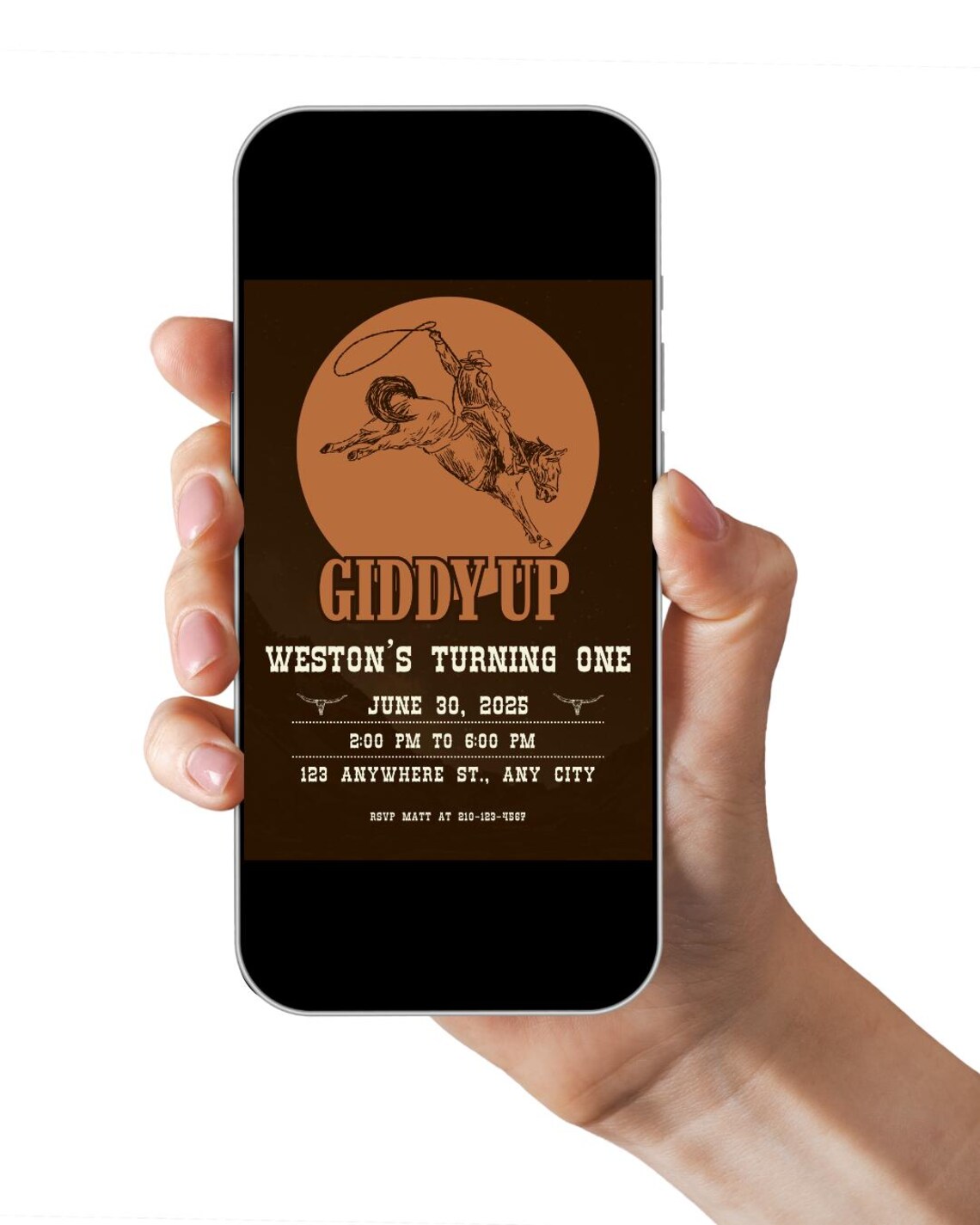 Giddy up First Birthday Invitation | Western Cowboy 1st Birthday Party ...