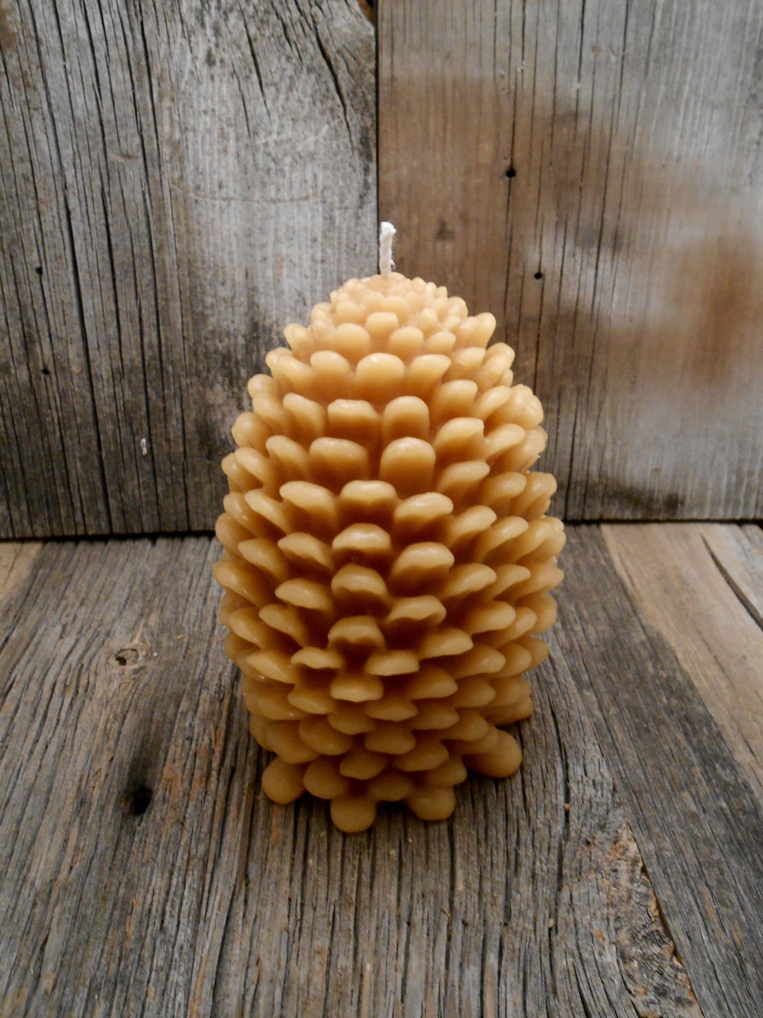 Ponderosa Pinecone Pillar Pure Beeswax Candle - Etsy