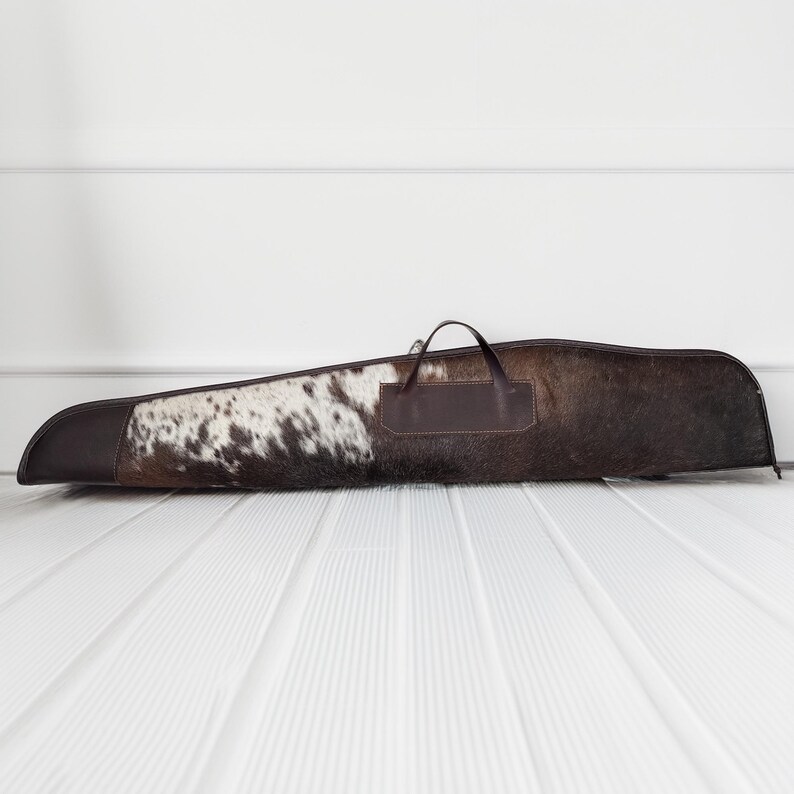 46" Leather Western Rifle Scabbard – Cowhide Rifle Case, Fur-lined Gun ...