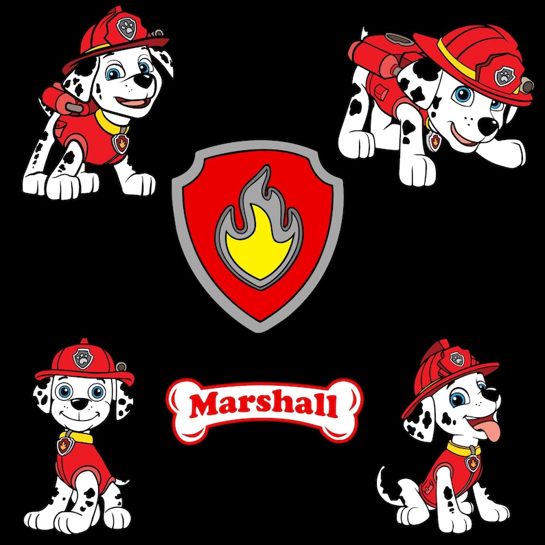 Paw Patrol Marshall SVG and PNG Files - Etsy Australia